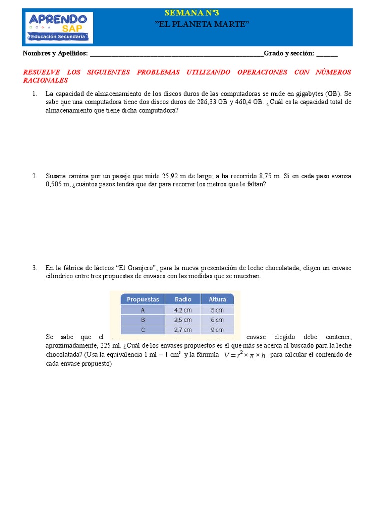Actividad Semana3 3ro | PDF