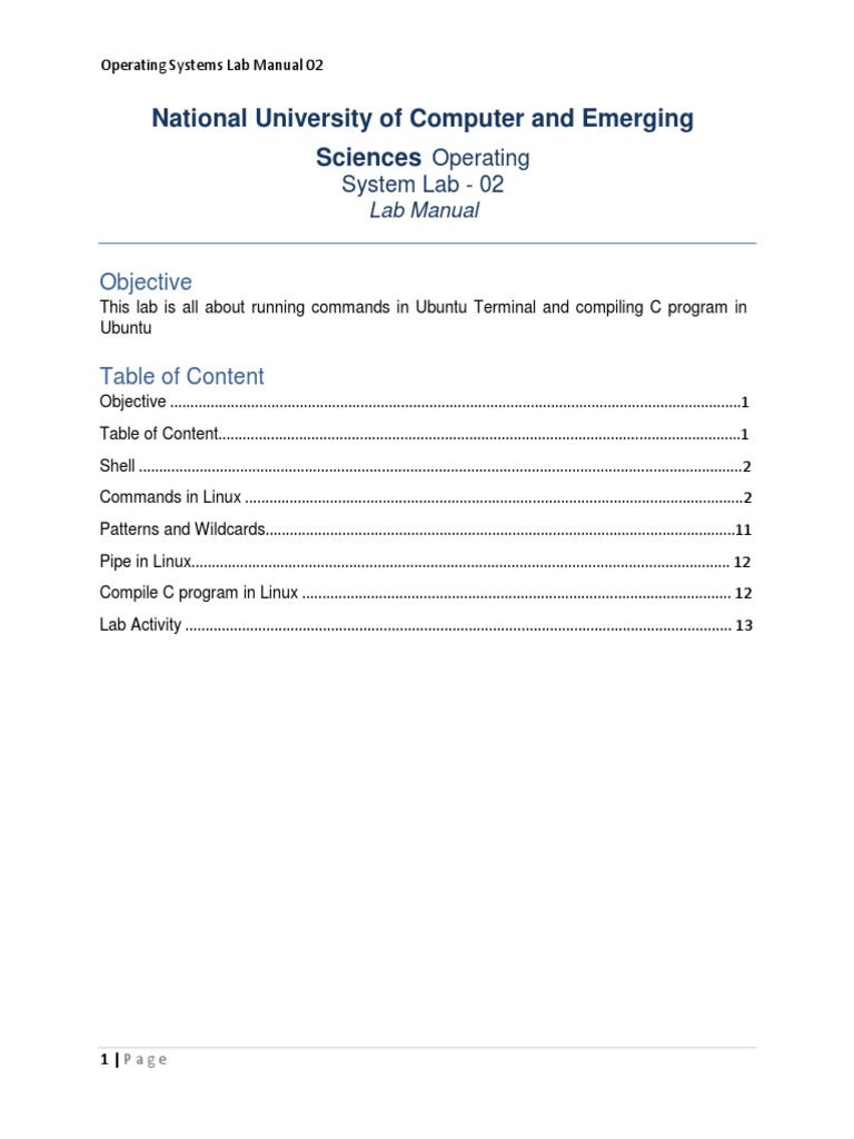 Lab Manual 02 Shell Basic Command Pdf Pdf Computer File Directory Computing