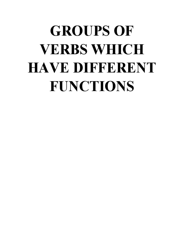 Functions of Verbs in English | PDF | Linguistic Typology | Syntax