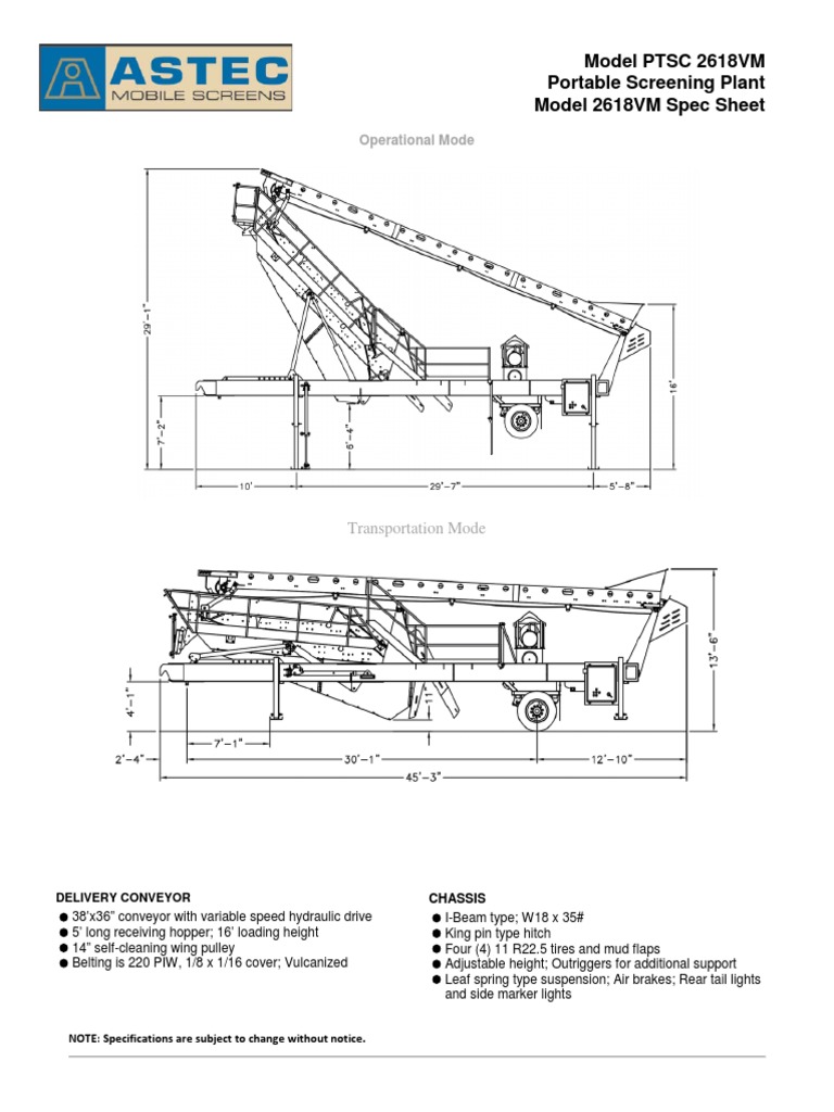 Datasheet Zaranda Astec PTSC 2618VM PDF | PDF | Motor Vehicle | Vehicle ...
