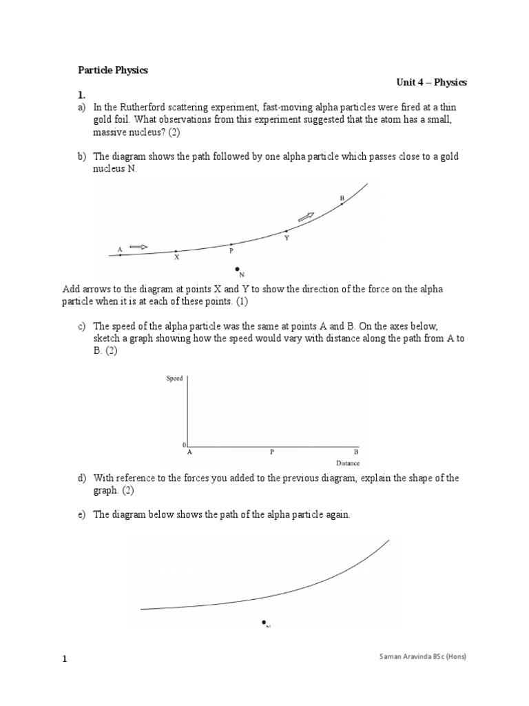 ParticlePhysicsQuestions U4 Physics ALEVEL | PDF