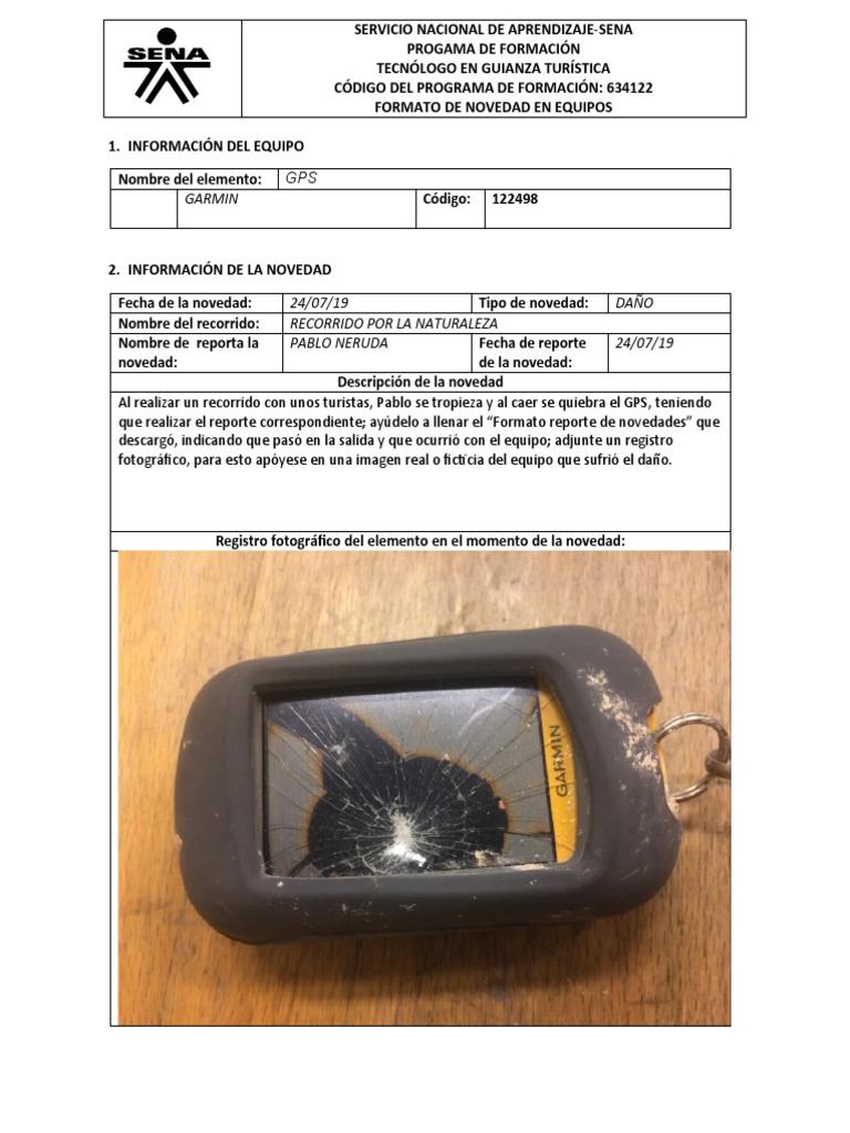 Formato Reporte de Novedades en Equipos | PDF