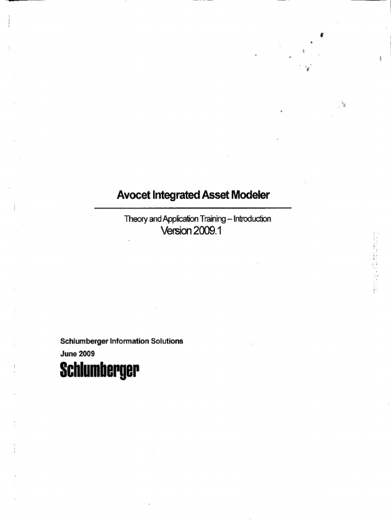 SCHLUMBERGER - Avocet Integrated Asset Modeler (1-4) PDF | PDF