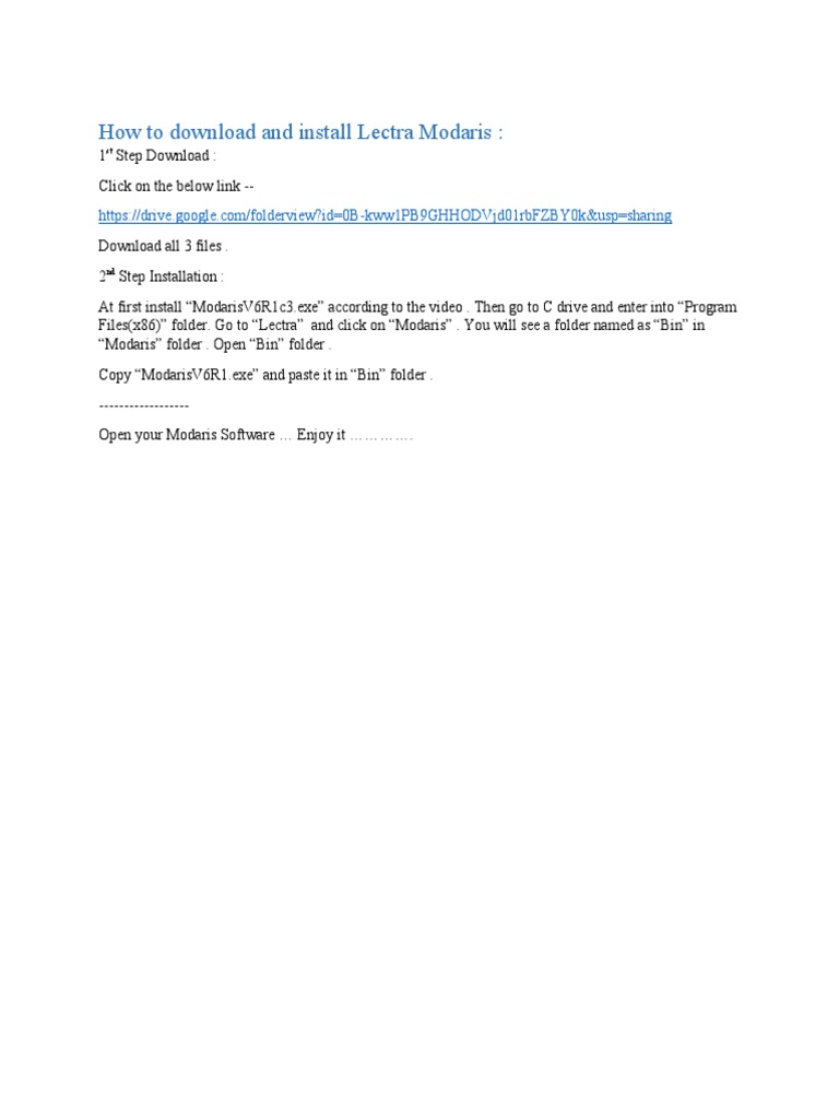 Download and Install Lectra Modaris Guide | PDF