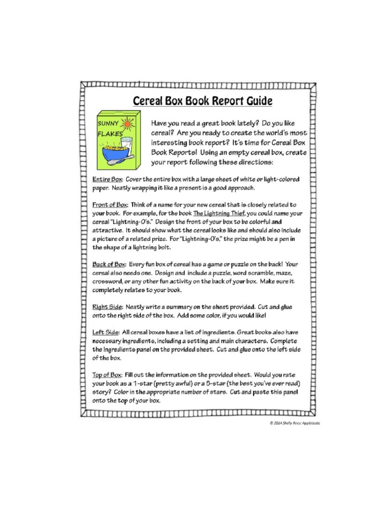 Cereal Box Book Report | PDF