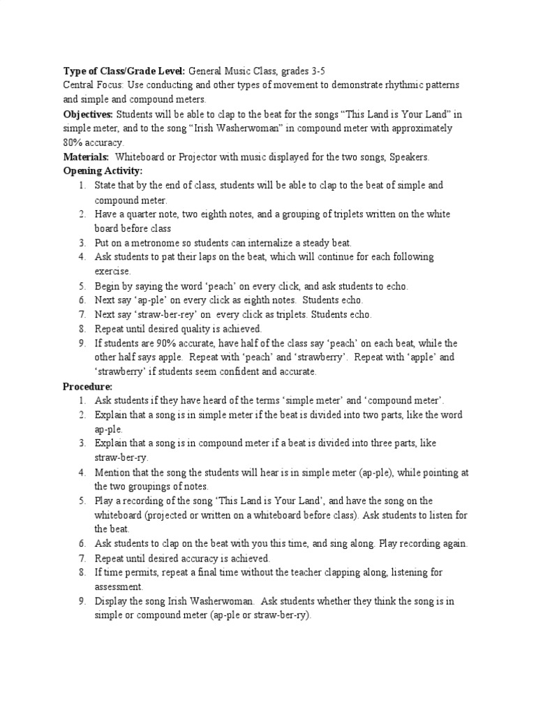 Lesson Plan 1 | PDF | Cognitive Science | Behavior Modification