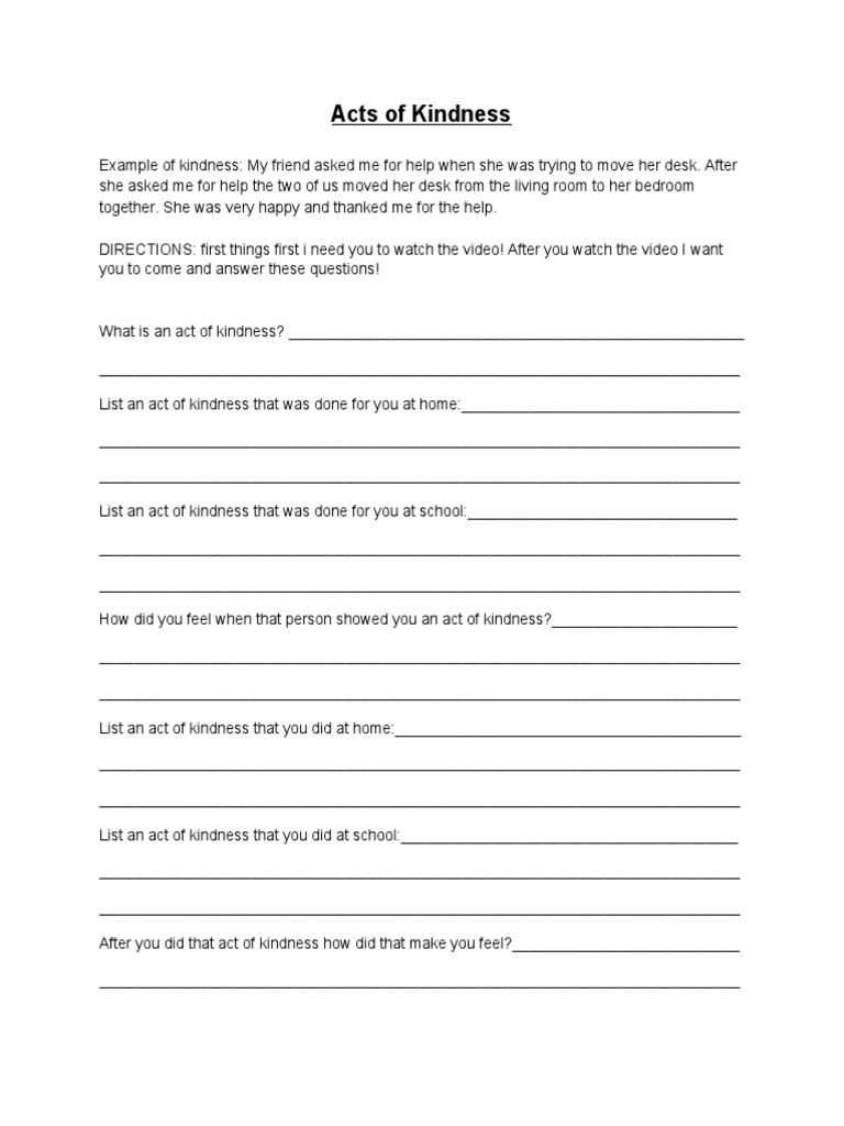 Acts of Kindness | PDF