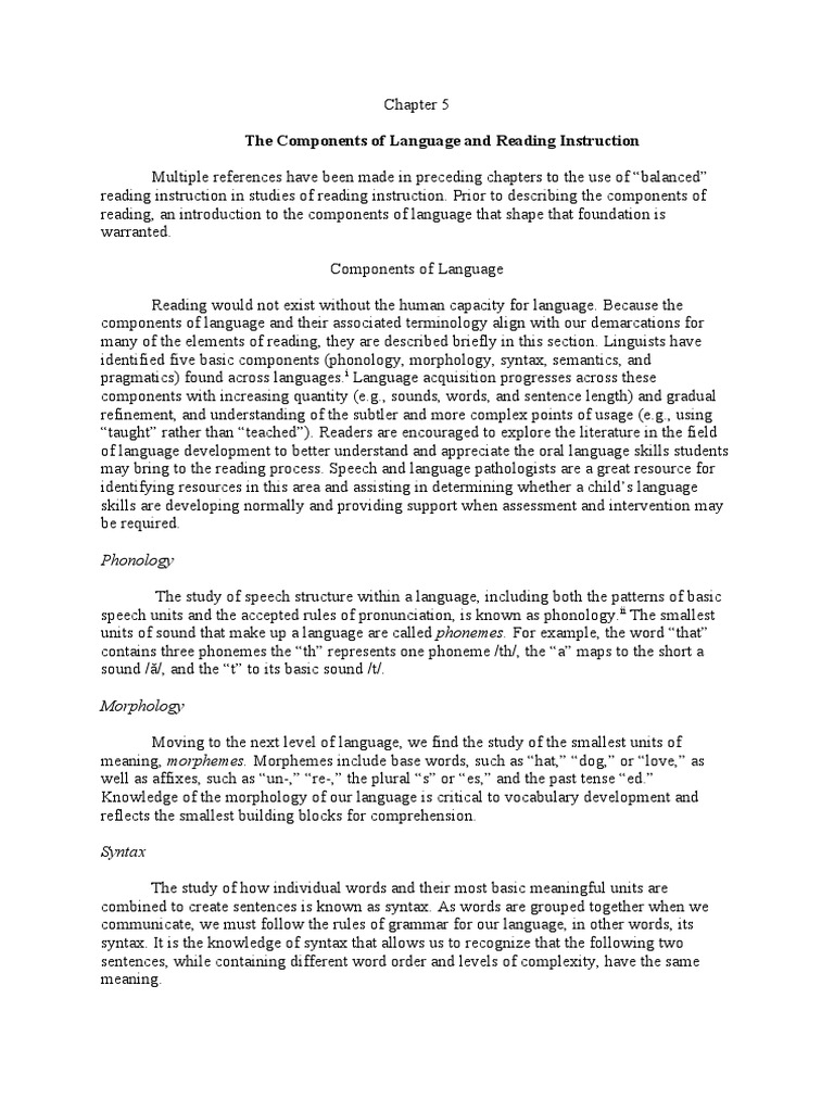 The Components of Language | PDF | Morphology (Linguistics) | Phonology