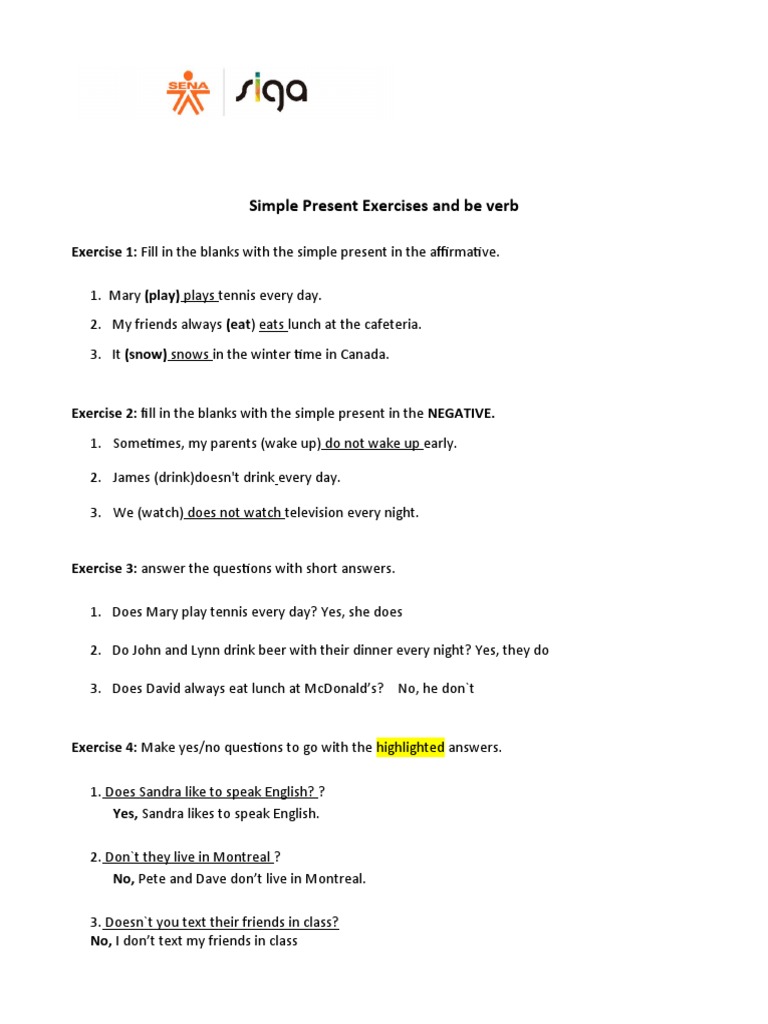 Present Simple, Continous, Be Verb | PDF | Semiotics | Morphology