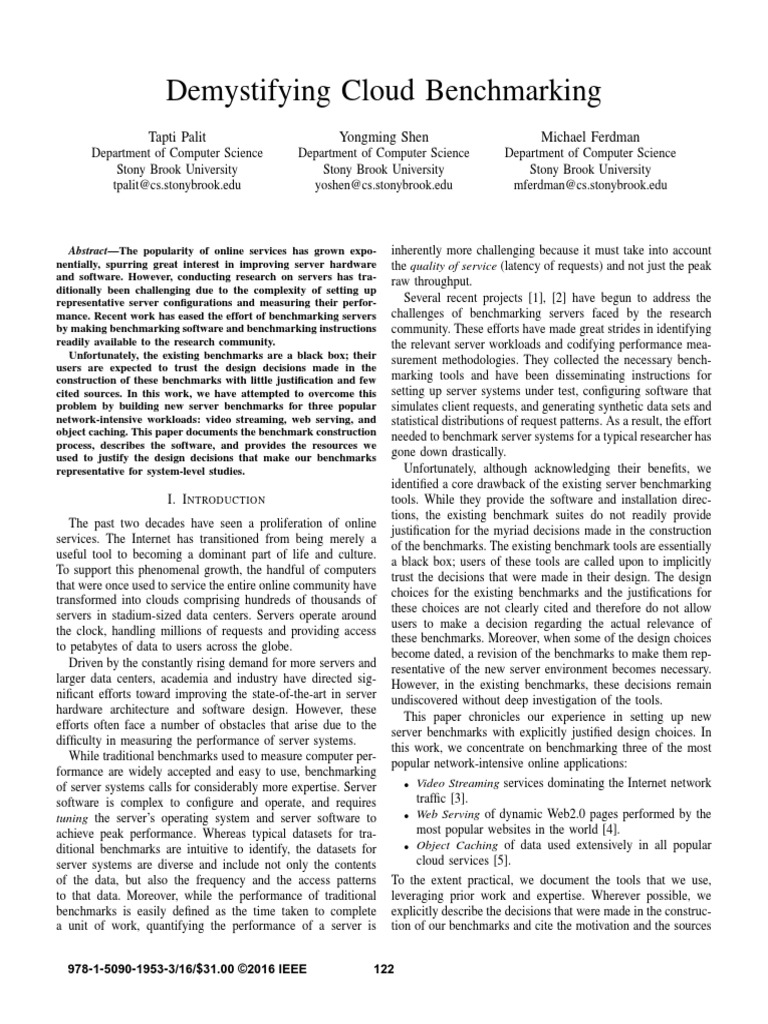 Demystifying Cloud Benchmarking | PDF | Hypertext Transfer Protocol ...