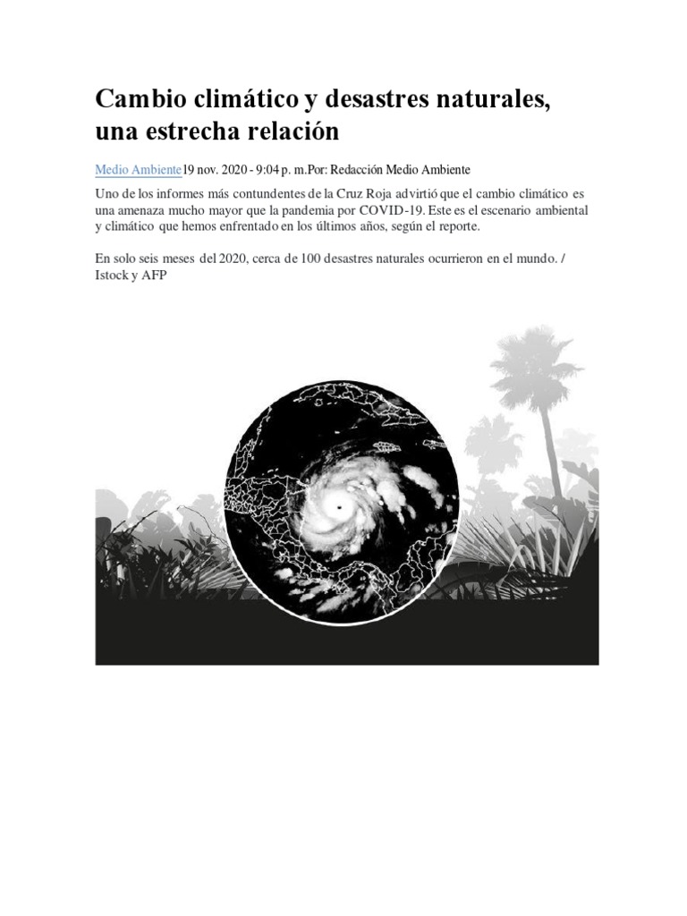 Cambio Climático y Desastres Naturales | PDF