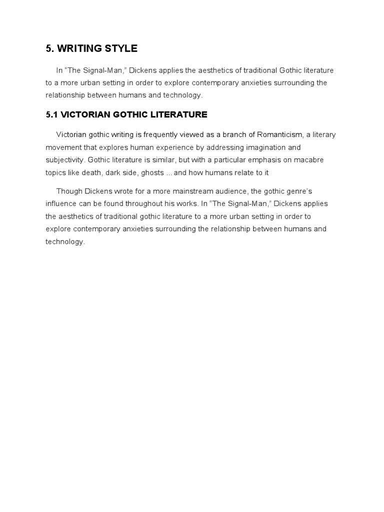 Writing Style: 5.1 Victorian Gothic Literature | PDF | Gothic Fiction ...