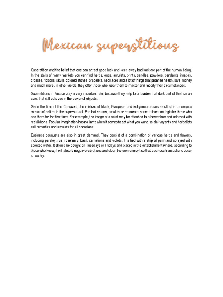 Mexican Superstitions | PDF