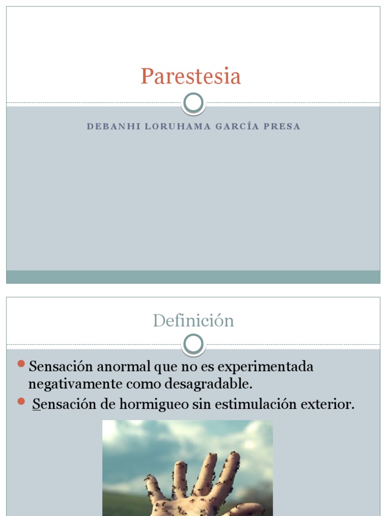 Parestesia | PDF | Parestesia | Nervio