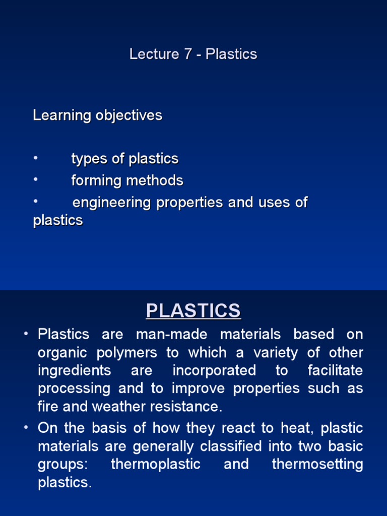 7 Plastics | PDF | Thermoplastic | Plastic
