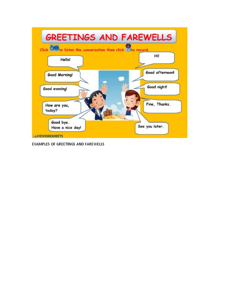 Examples of Greetings and Farewells | PDF