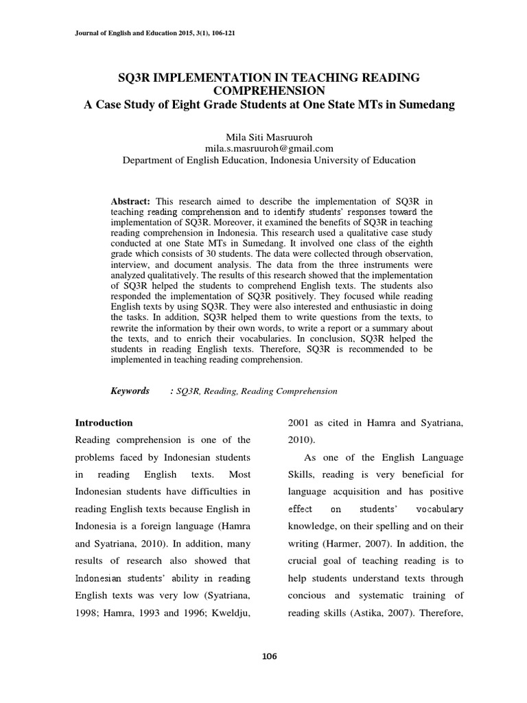 SQ3R Boosts Reading Comprehension | PDF | Reading Comprehension | Top ...