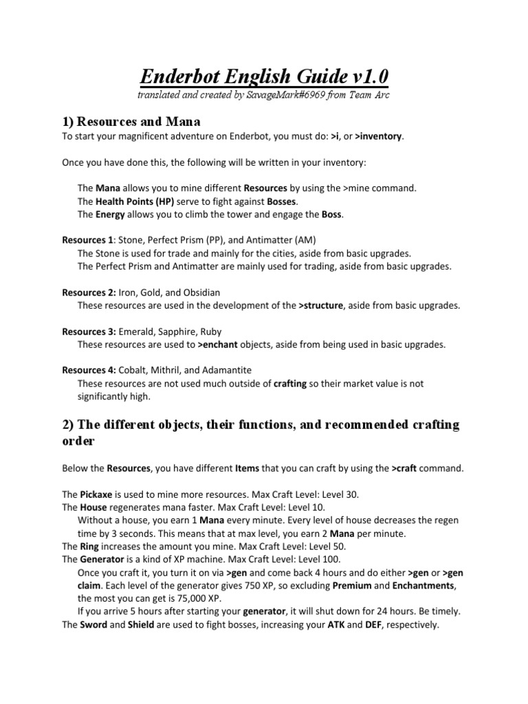 Enderbot English Guide v1.0 | PDF | Leisure | Business