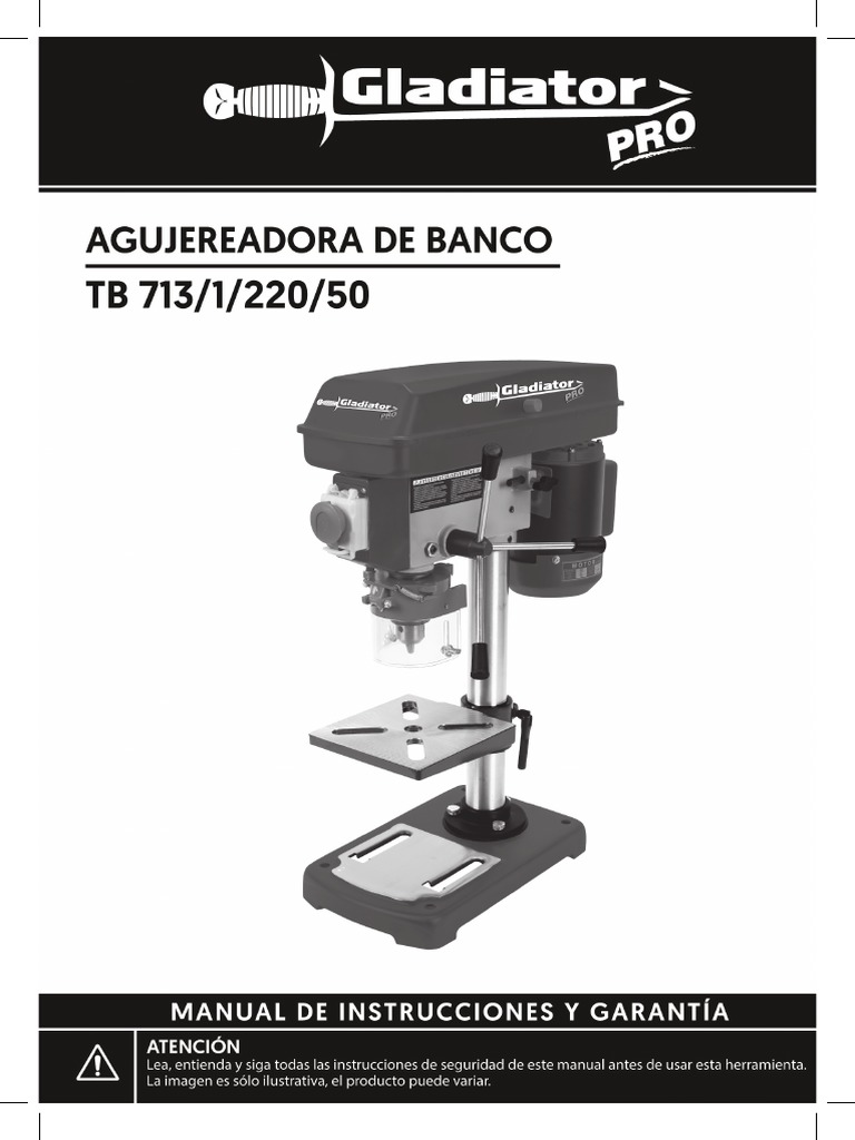 TB 713 1 220 50 GLADIATOR PRO Manual de Instrucciones | PDF | Perforar | Tornillo