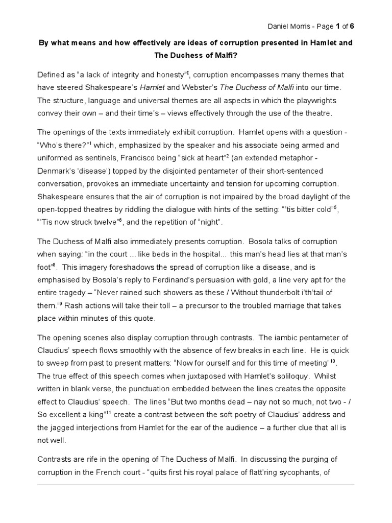 Corruption in Hamlet and Duchess of Malfi | PDF | Hamlet | Protestantism
