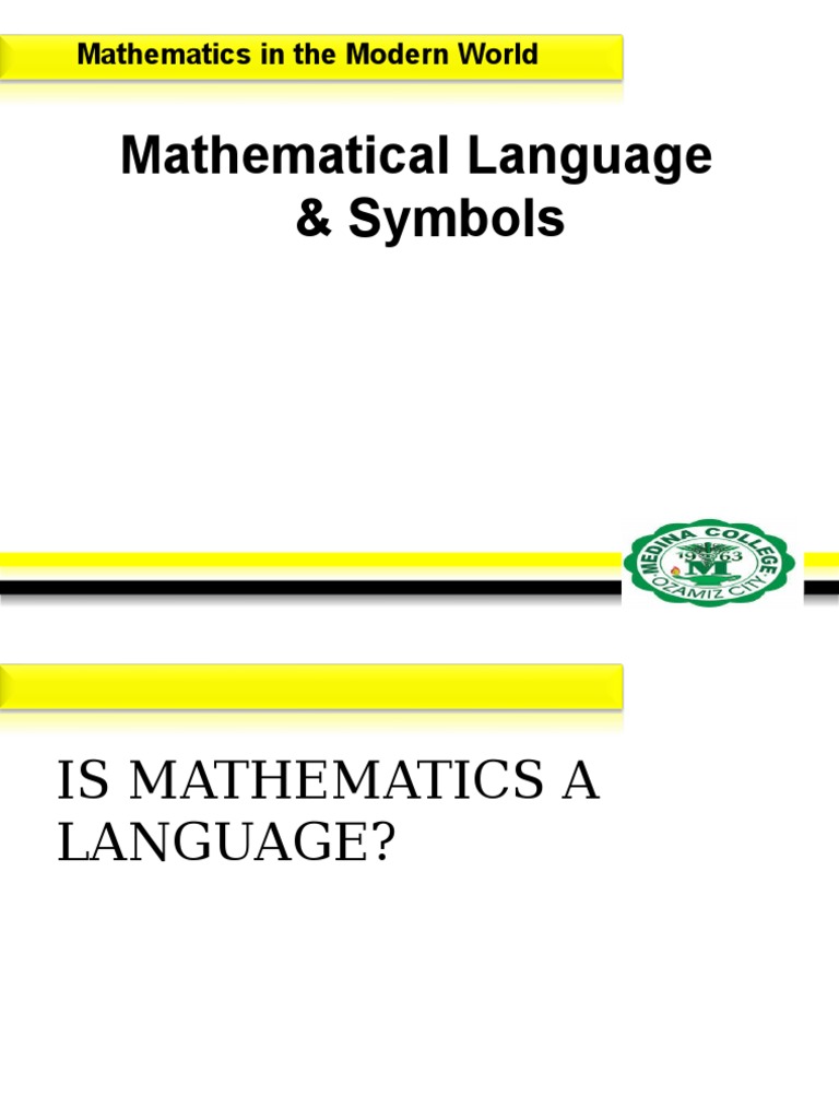 Mathematical Language & Symbols: Mathematics in The Modern World | PDF ...