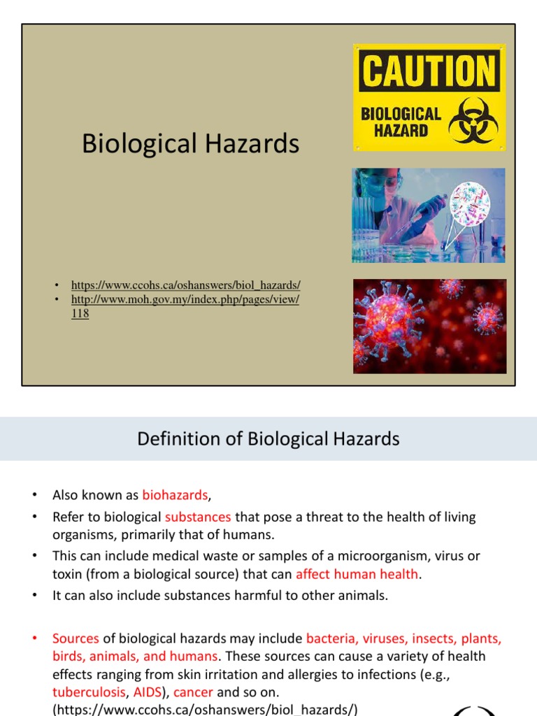 Chapter 3-6 Biological Hazards PDF | PDF | Pathogen | Infection