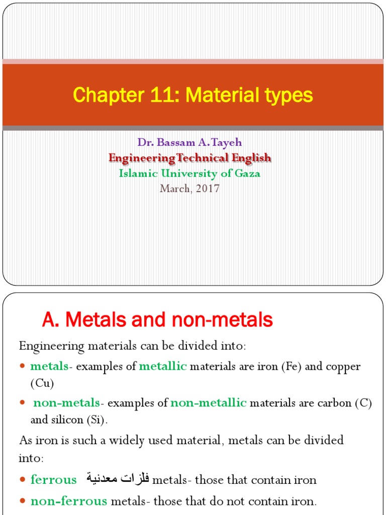 Chapter 11: Material Types: Engineering Technical English | PDF
