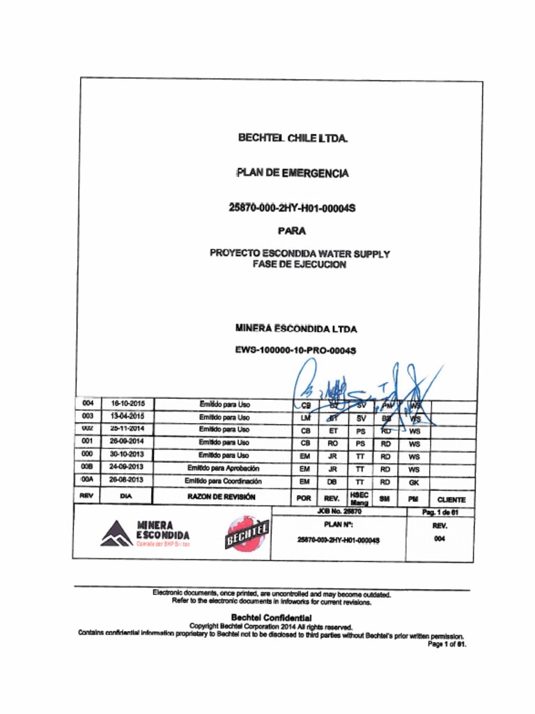 Plan de Emergencia EWS | PDF