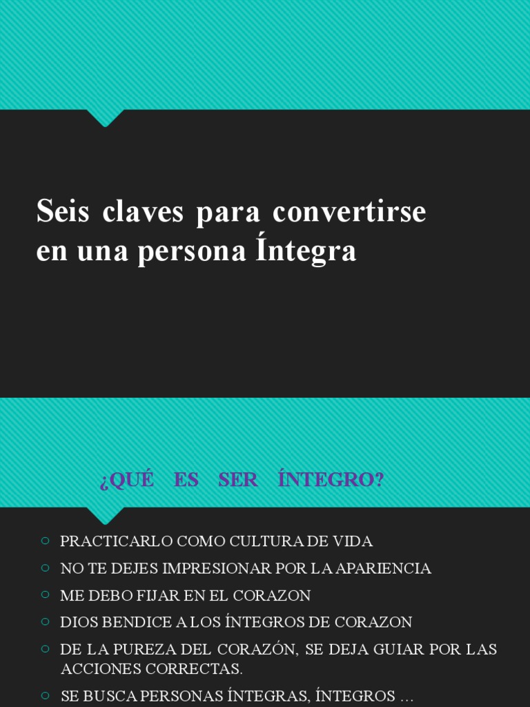 CONTA VI - N - Seis Claves Como SER Una Persona Íntegra | PDF