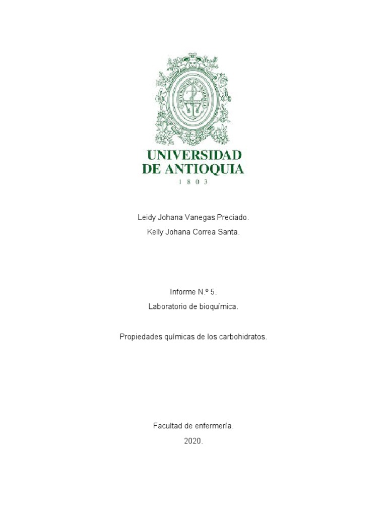 Informe 5. Lab Bioq | PDF | Glucosa | Carbohidratos Informe 5. Lab Bioq | PDF | Glucosa | Carbohidratos