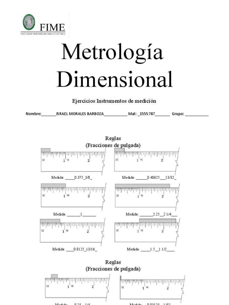 Ejercicios Instrumentos de Medición | PDF | Observación científica ...