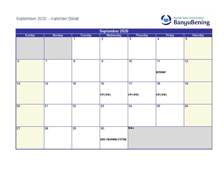 Kalender Diklat Sept 2020 | PDF