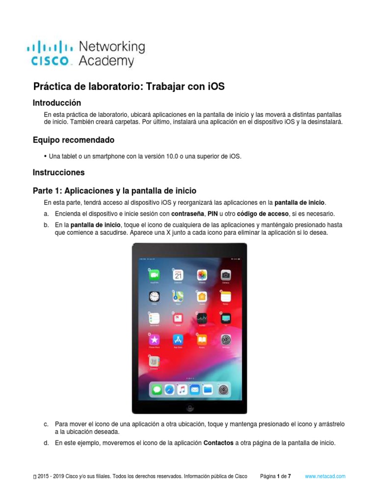 12.1.3.2 Lab - Working With iOS | PDF | Ios | Aplicación movil