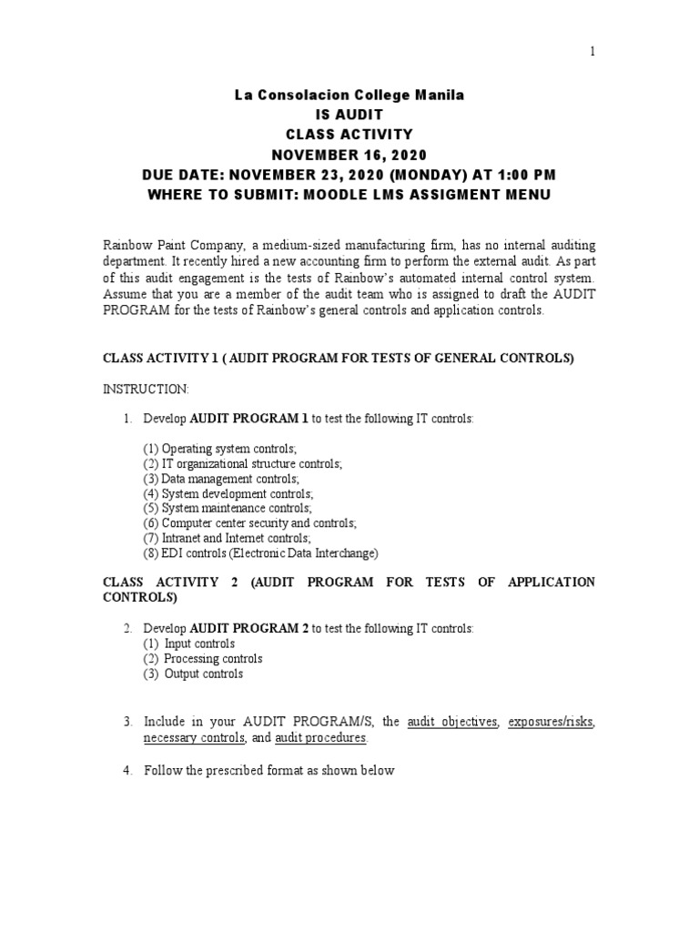 Audit Program for IT Controls Testing | PDF | Access Control | Audit