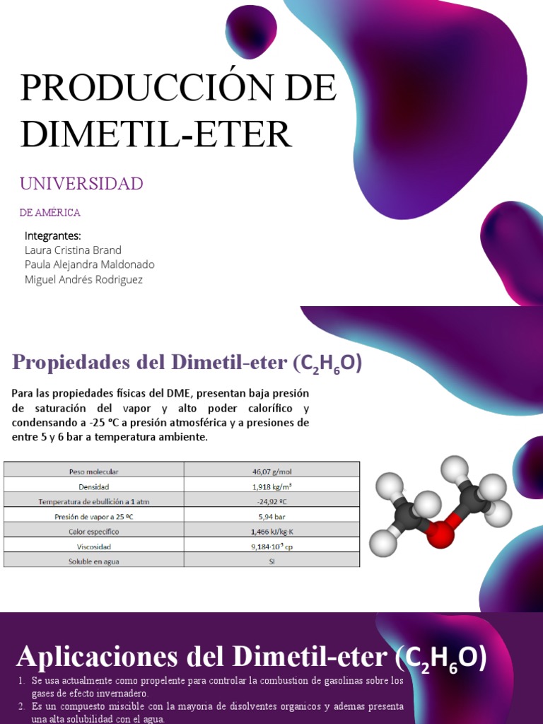 Produccion de Dimetil Eter | PDF