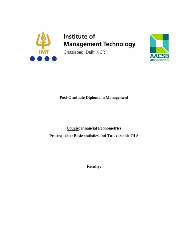 Financial Econometrics | PDF | Time Series | Econometrics