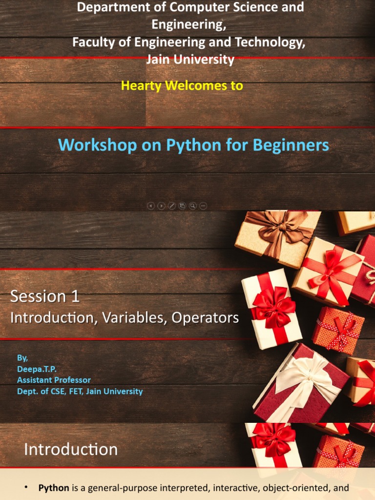 Session1 Pdf Python Programming Language Integer Computer Science