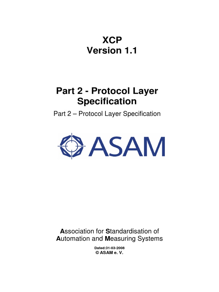 ASAM - XCP - Part2 Protocol Layer Specification - V1 1 0 | PDF | Network Packet | Internet ...