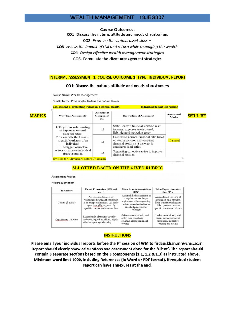 Internal Assessment 1 - WM | PDF