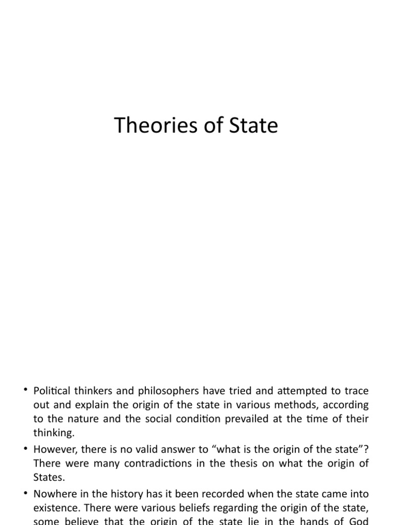 Theories of State | PDF | Social Contract | State (Polity)