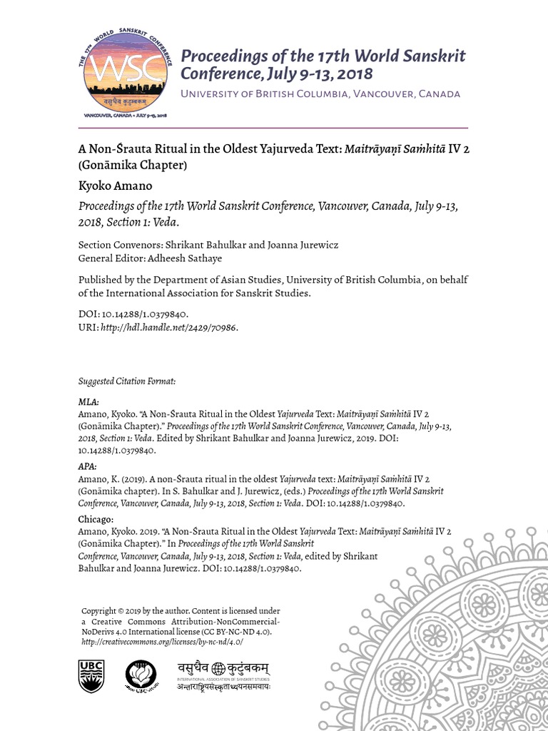 A Non Srauta Ritual in The Oldest Yajurv | PDF | Hindu Literature ...