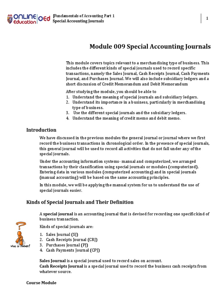 Special Accounting Journals | PDF