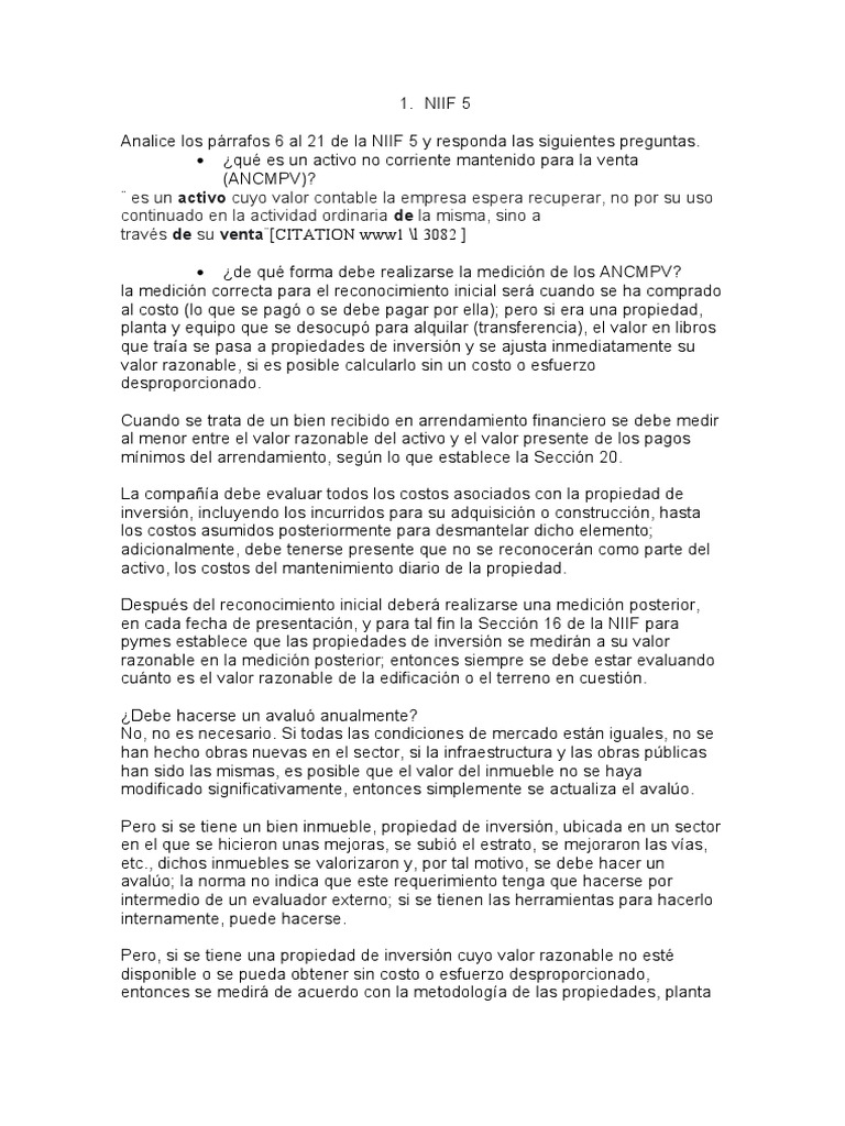Niif 5 | PDF | normas internacionales de INFORMACION FINANCIERA ...