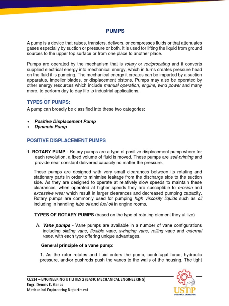 Lecture 5 - Pumps PDF | PDF | Pump | Piston