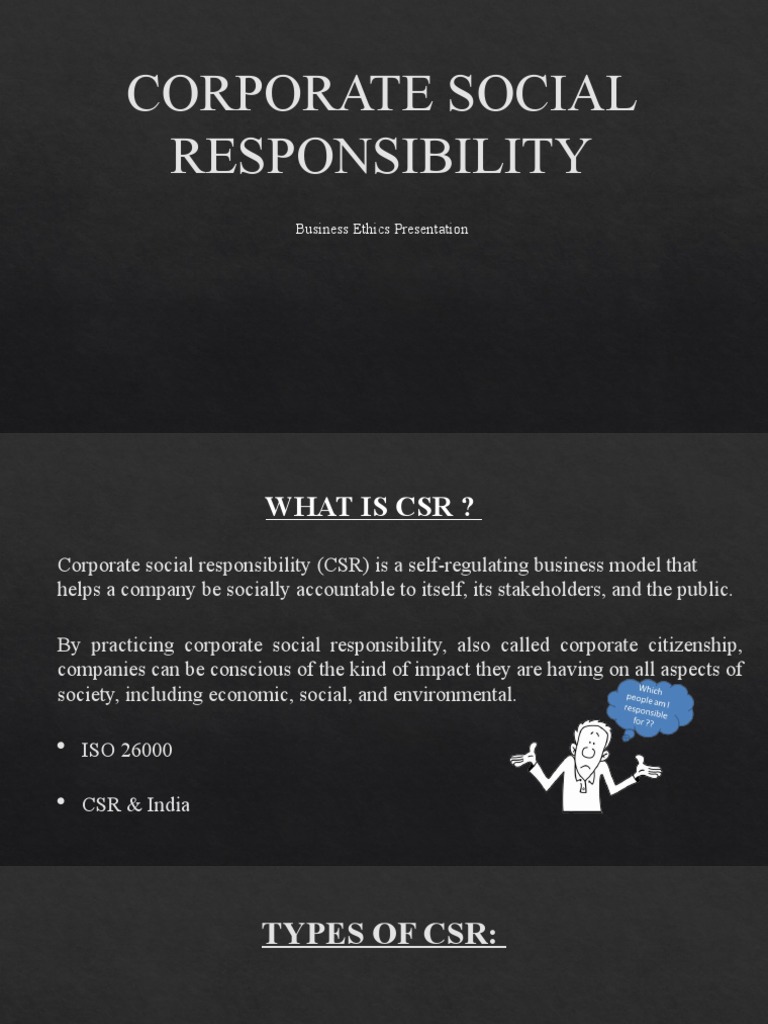 CORPORATE SOCIAL RESPONSIBILITY Project | PDF | Corporate Social Responsibility | Economy And ...