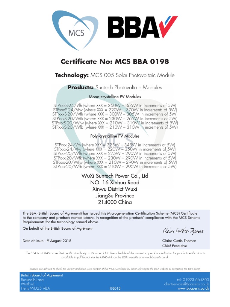 MCS Standard Module | PDF | Glass Applications | Electric Power