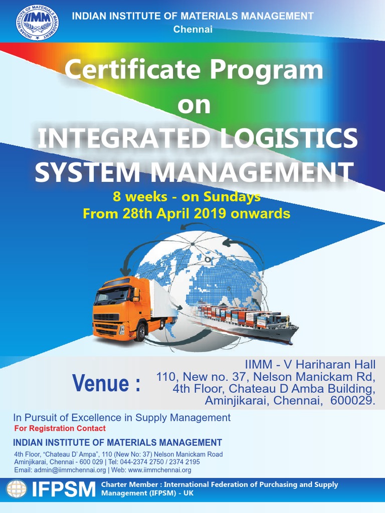 Certificate Program On Integrated Logistics System Management | PDF ...