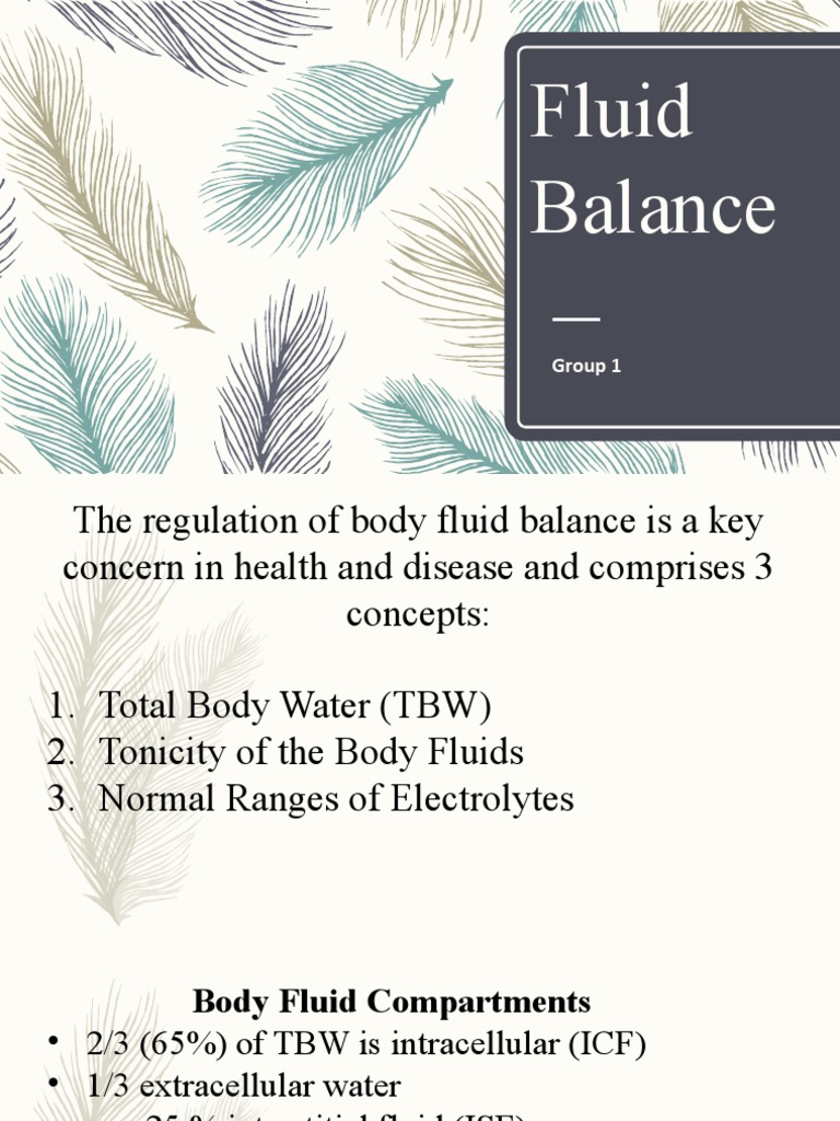 Fluid Balance: Group 1 | PDF | Self-Improvement | Wellness