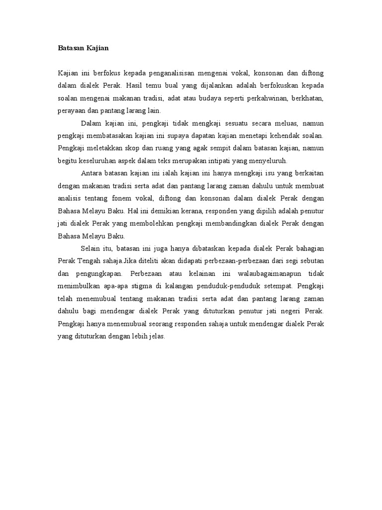 Batasan Kajian | PDF