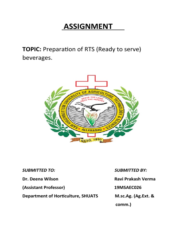 Preparation of Ready-to-Serve (RTS) Beverages: A Step-by-Step Guide ...